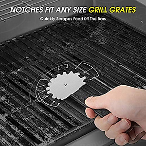 Ponwec BBQ Grill Cleaning Tool and Bottle Opener with 1PCS S-Shaped Hook,Extended Handle BBQ Grill Scraper Tool for Any Grilling Grill Grates | Gas Grill Men Gifts | Barbecue