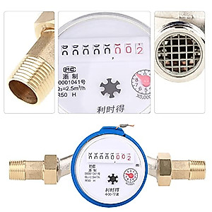 15mm 1/2" Garden Home Plastic Cold Water Meter Single Water Flow Dry Table Measuring Tools