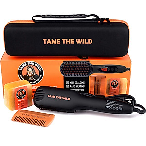 Tame's Elite Beard Straightener and Tame's Orange Walnut Beard Soap Bundle