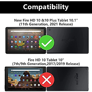Fire HD 10 Tablet Case, Amazon Kindle Fire 10 11th 2021 Model Case, Folding Shell Stand Auto Wake/Sleep Protective Cover Case for All New Fire HD 10 & 10 Plus Tablet (11th Generation 2021 Release)