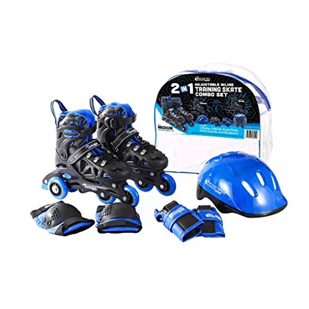 Chicago Skates Training Set Black/Blue MD (1 Little Kid - 4 Big Kid)