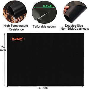 EONHUA Nonstick Oven Liners For Bottom Of Electric Oven BPA PFOA Free Reusable 3 Pack Heavy Duty BBQ Grill Mat Protector Mats For Baking Sheet Toaster Microwave Charcoal