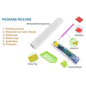 Diamond Painting Art Kit DIY Cross Stitch by Number Kit DIY Arts Craft Wall Decor, Full Drill 50x40cm/20x16'', Cute Rabbit, No Frame