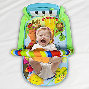 CREPRO Baby Play Mat & Baby Gym Toys, Infant Play Mat and Activity Gym Baby Activity Mat with Music and Lights, Kick & Play Piano Gym Tummy Time Padded Mat for Newborn Toddler for Christmas Toys Gift