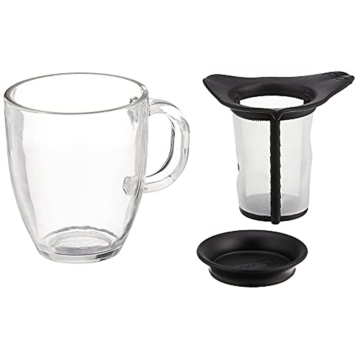 Bodum Yo-Yo Set Mug and Tea Strainer, 12-Ounce, Black