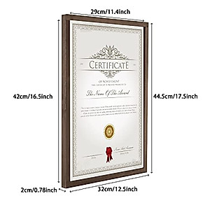 BADETI A3 Picture Frame 11.7 x 16.5 inches Poster Frame No Hole Punch Wall Mounted Frame Wood Frame High Definition UV Acrylic Photo Frame For Prints Documents Home Living Gallery Decoration