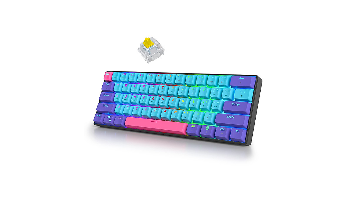 Surmen 60% Wireless Mechanical Gaming Keyboard RGB Hot-Swappable