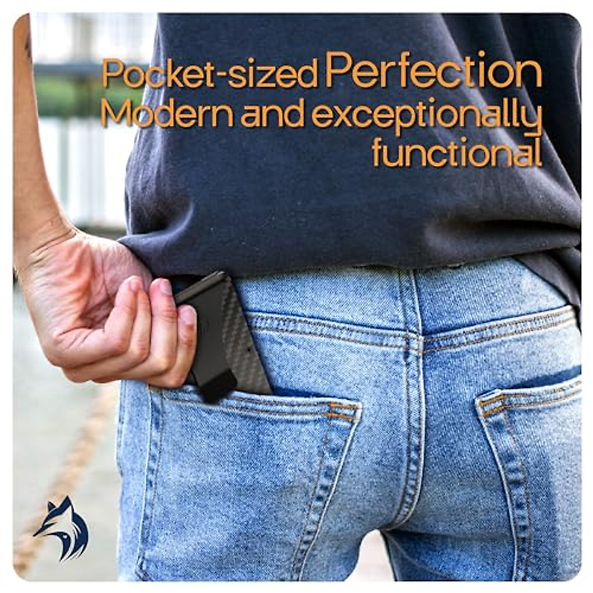 TRAVELINGO wallets for men, Carbon Wallets For Men Minimalist Credit Card Holder - Slim Wallet for Men with RFID Blocking - Front Pocket Wallet with Money Clip (Carbon Fiber)