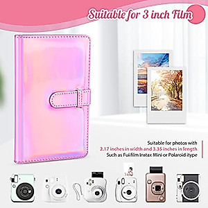 Ablus 96 Pockets Photo Album for Fujifilm Instax Mini 11 90 70 9 8+ 8 LiPlay Instant Camera, Polaroid Snap SnapTouch PIC-300 Z2300 Instant Camera & Zip Instant Printer(Magic Pink)