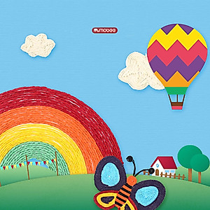 Mobee Color Rope Paste Painting Sticky Mosaics Kids 8 Cards DIY Art Crafts Creative Educational Toys