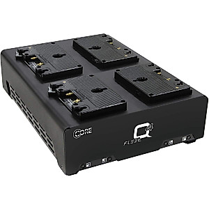 4x Titon 90 14.4V 92Wh Gold Mount Lithium-Ion Batteries, Bundle with Anton Bauer LP4 Quad Battery Charger