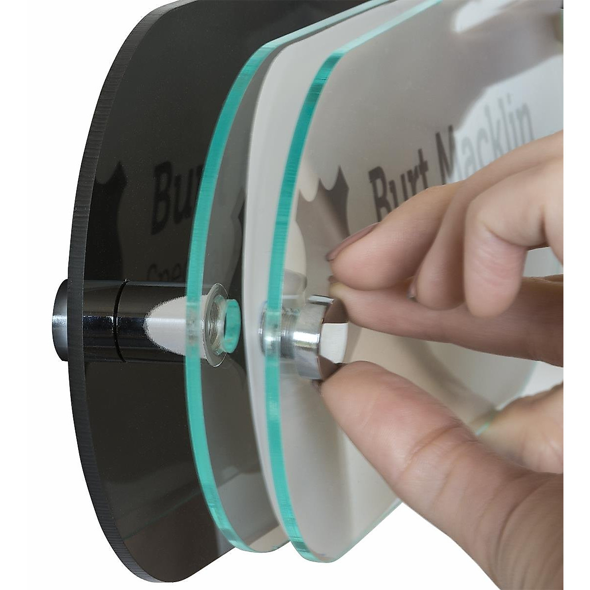 Displays2go 10 x 4 Inch Oval Door Sign, Acrylic Plates, Standoffs, Printable Film Sheets (DSIGN104OBD)