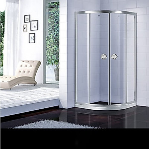 Mewuthede 2pcs Stainless Steel Shower Enclosure Glass Door Sliding Knob, Bathroom Round Back to Back Handle, Cabinet Silver Pull Knob for Glass Door Shower Kitchen Sliding Door Glass Window