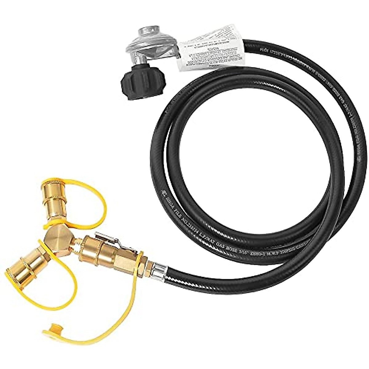 Stanbroil Solid Brass 1/4" RV Propane Quick Connect Y Splitter Adapter, Replacement for RV Trailer and Quick Connect Propane Hose Connect to Motorhome Tabletop Grill