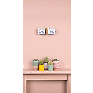 Karlsson Flip Clock No Case White, Brass Stand, Steel, 8.5 x 36 x 14 cm