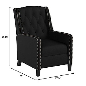 Christopher Knight Home Izidro Traditional Fabric Recliner, Dark Charcoal / Dark Brown