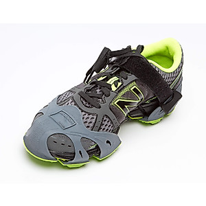 STABILicers Run Traction Cleats for Running on Snow and Ice, Grey/Green, Medium