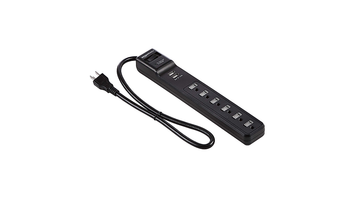 Amazon Basics Surge Protector with USB Ports - 2-Pack