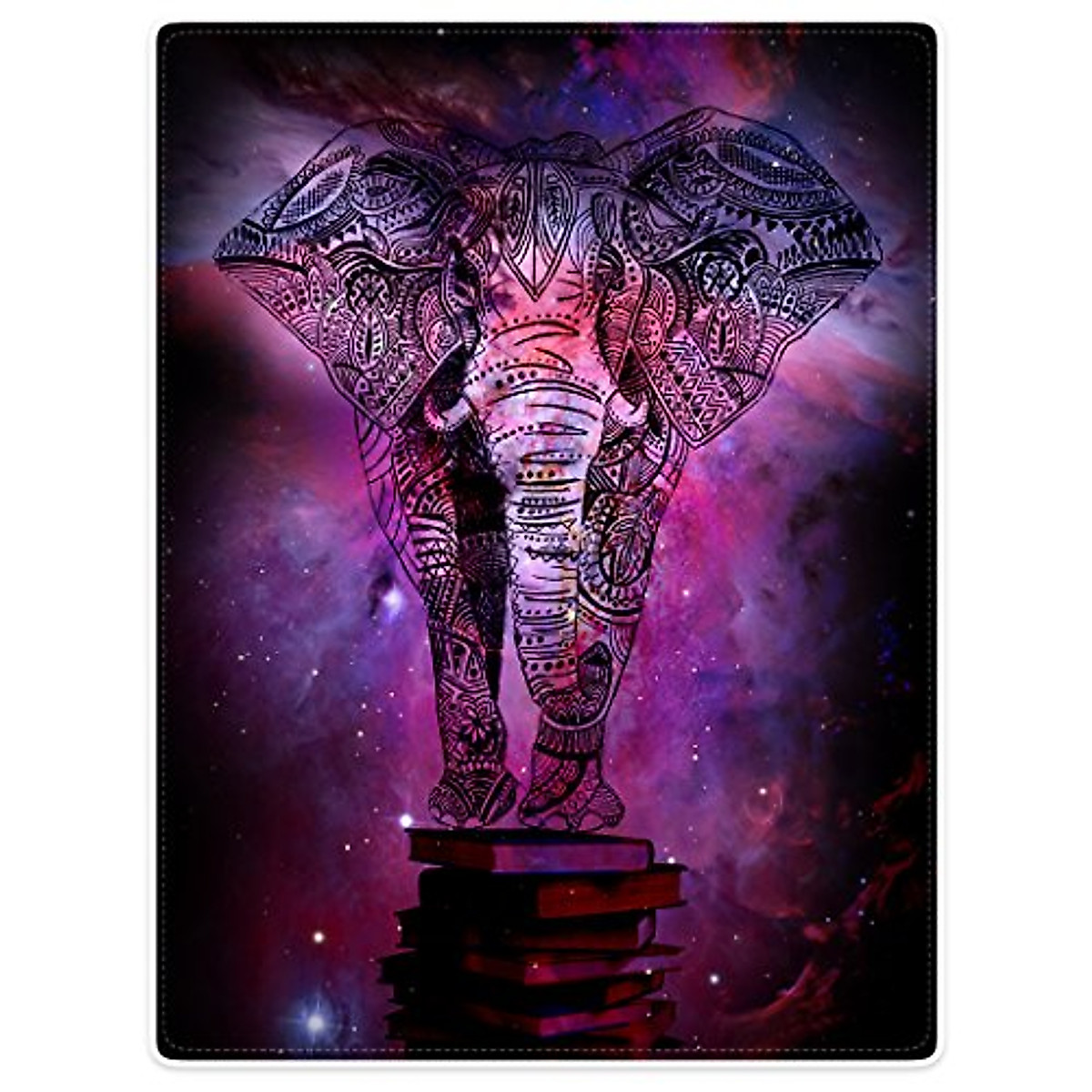 Throw Blankets Fleece Blanket for Sofa Bed Mandala Elephant India Style Galaxy Nebula Book 60" x 80"