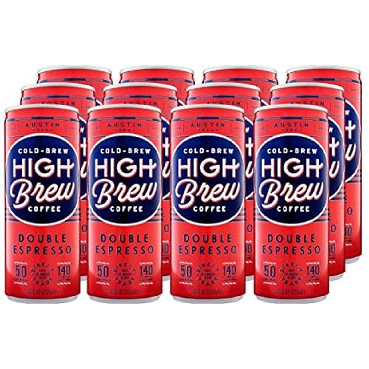 High Brew Coffee, Cold Brew, Double Espresso, 8 Fl Oz Can (Pack of 12) - Packaging May Vary