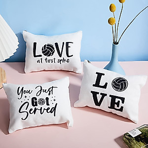 9 Pieces Volleyball Makeup Bags Canvas Cosmetic Bags with Words Volleyball Makeup Case Portable Travel Storage Case Volleyball Pouch Toiletry Bag with Zipper for Women Players Teams(White Base)