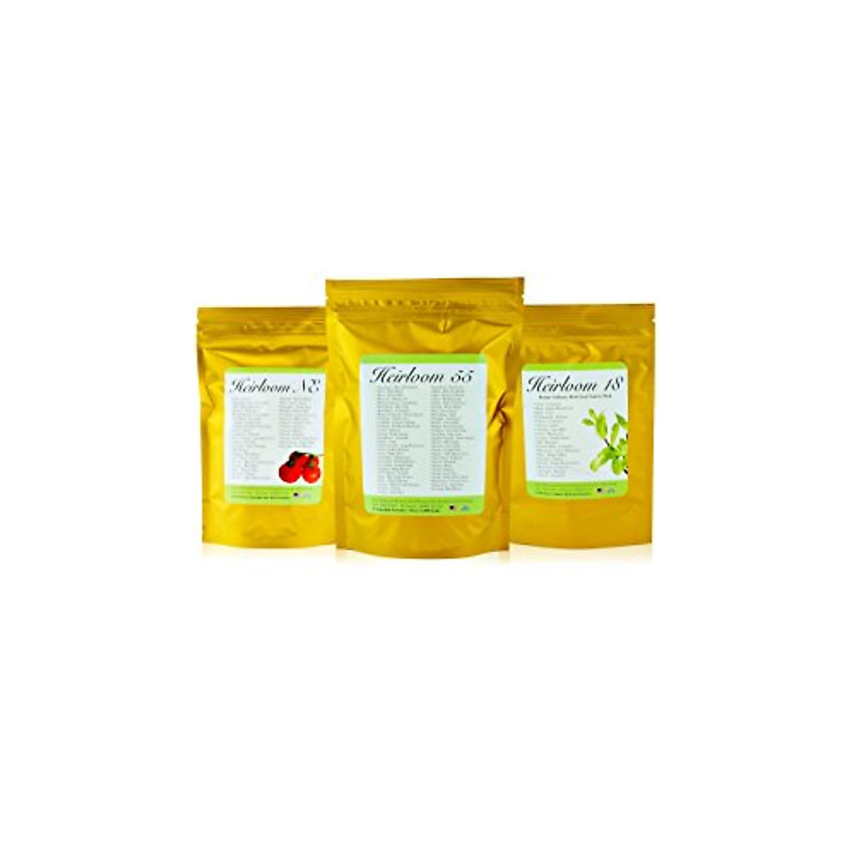 Heirloom Futures Seed Pack with 55 Varieties of Vegetable Seeds. 100% Non GMO Open Pollinated Non-Hybrid Naturally Grown Premium USA Seed Stock for All Gardeners.