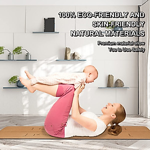 Yoga Mat,Large Cork Extra Wide Pro Fitness Mat,Non Slip Exercise Mat with Carrying Bag,Eco Friendly Workout Mat for Pilates,Gymnastics, Meditation,Floor Exercises for Men and Women (183x81x0.6cm)