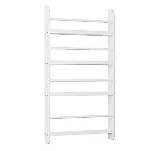 FOTOSOK Kids Bookshelf, Wall Mount 4-Tier Book Shelf Organizer for Toys and Books, Toy Storage Bookshelf in Bedroom, Living Room and Nursery, White