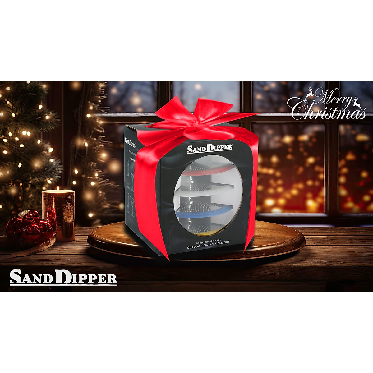 Luxury Stainless Steel Wine Glass Covers to keep bugs out. Set of 4 Bug-Free Outdoor Drink Cup Covers for Drinks, Vino, Coffee, Tea, Beer. Keep Your Drinks Free from Flies, Bees, and Insects!