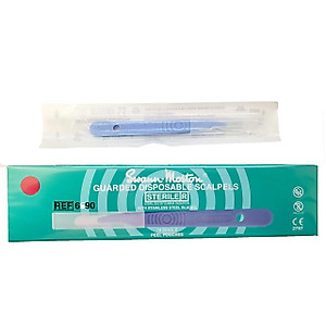 Swann-Morton® #10R Sterile Disposable Scalpels with Blade and Guard