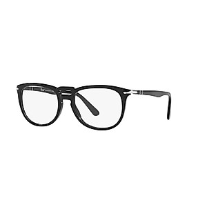 Persol PO3278V Square Prescription Eyewear Frames, Black/Demo Lens, 51 mm