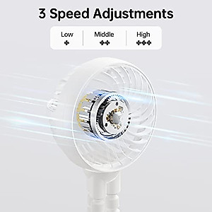 GUSGU Mini Stroller Fan Clip-on for Baby, Small Portable Fan Rechargeable and Handheld, USB Cooling Fan with 3 Adjustable Speeds and Flexible Tripod for Travel, Car Seat, Camping, and Bedroom