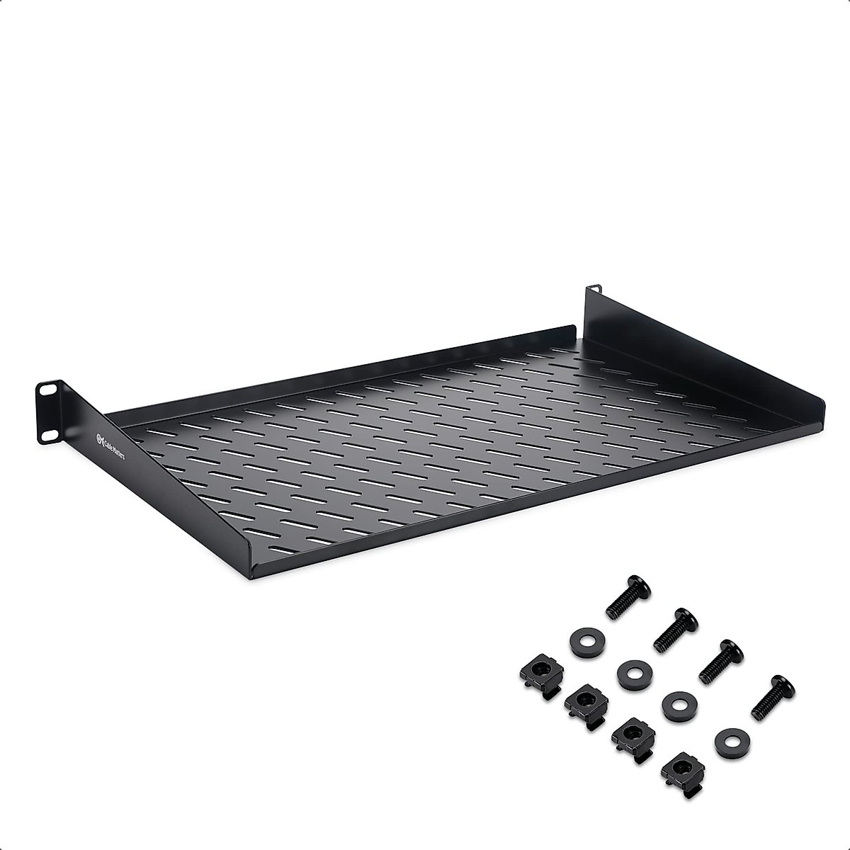 Cable Matters 1U Server Rack Shelf for 19" Rack & Cabinet, 10" Depth with 55lbs Weight Capacity (Rack Mount Shelf) in Black