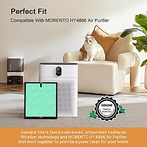MORENTO 2 Pack HY4866 Genuine Air Purifier Replacement Filter for HY4866 Air Purifier, Pet Dander Version