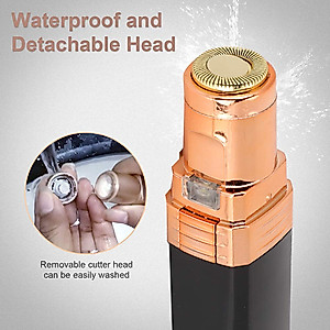 Hair Removal Machine, Compact Cute Lipstick Shape Mini Electric Hair Remover Face Body Hair Removal Machine for Women (Black)