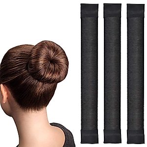 Black Magic Hair Bun Makers 3 Pcs - LHAAAYF Professional Donut Shaper, Ballet Hair Tool for Easy Kids' Ballerina Buns