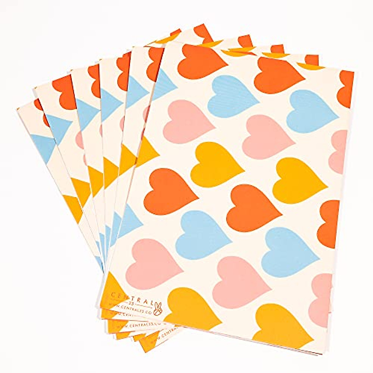 CENTRAL 23 Wedding Gift Wrapping Paper - Heart Wrapping Paper for Her - 6 Sheets of Gift Wrap for Women - For Birthday Anniversary Bridal Shower Valentines Day - Comes With Fun Stickers