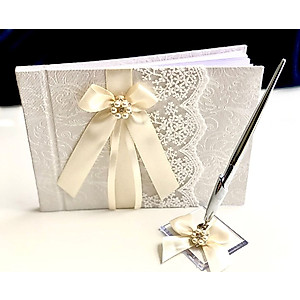 Flower Girl Basket and Ring Bearer Pillow Set, Flower Girl Baskets, Ivory Wedding Basket, Ivory Ring Pillow, Ringkissen, Lace Wedding Pillow (White, 1 Pillow)