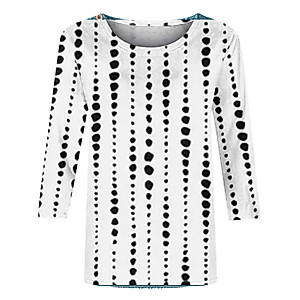 Ceboyel 3/4 Sleeve Tops for Women Summer Floral Paisley Print Tees Shirts Trendy Ladies Blouses Dressy Casual Clothing 2023