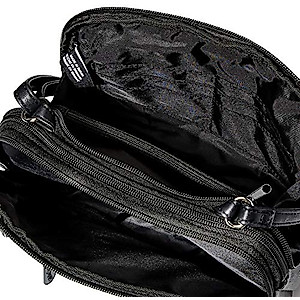 MultiSac womens Zippy Triple Compartment Crossbody Bag Cross Body, Black (Vintage Nappa), One Size US
