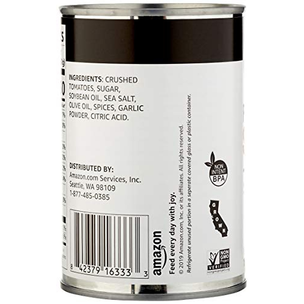 Amazon Brand - Happy Belly Pizza Sauce, 15 Ounce