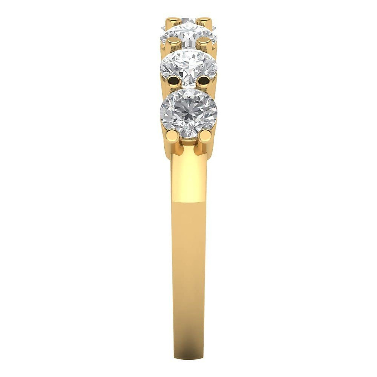 1.05 ct Round Cut Clear Simulated Diamond 14k Yellow Gold Stackable Wedding Engagement Promise anniversary Band Sz 6.5