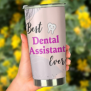 MEDROC Dental Assistant Tumbler - 20oz Stainless Steel Gift for Birthday, Christmas, Appreciation Week - Funny Accessories for Women Men Coffee Cups (TBDA03)