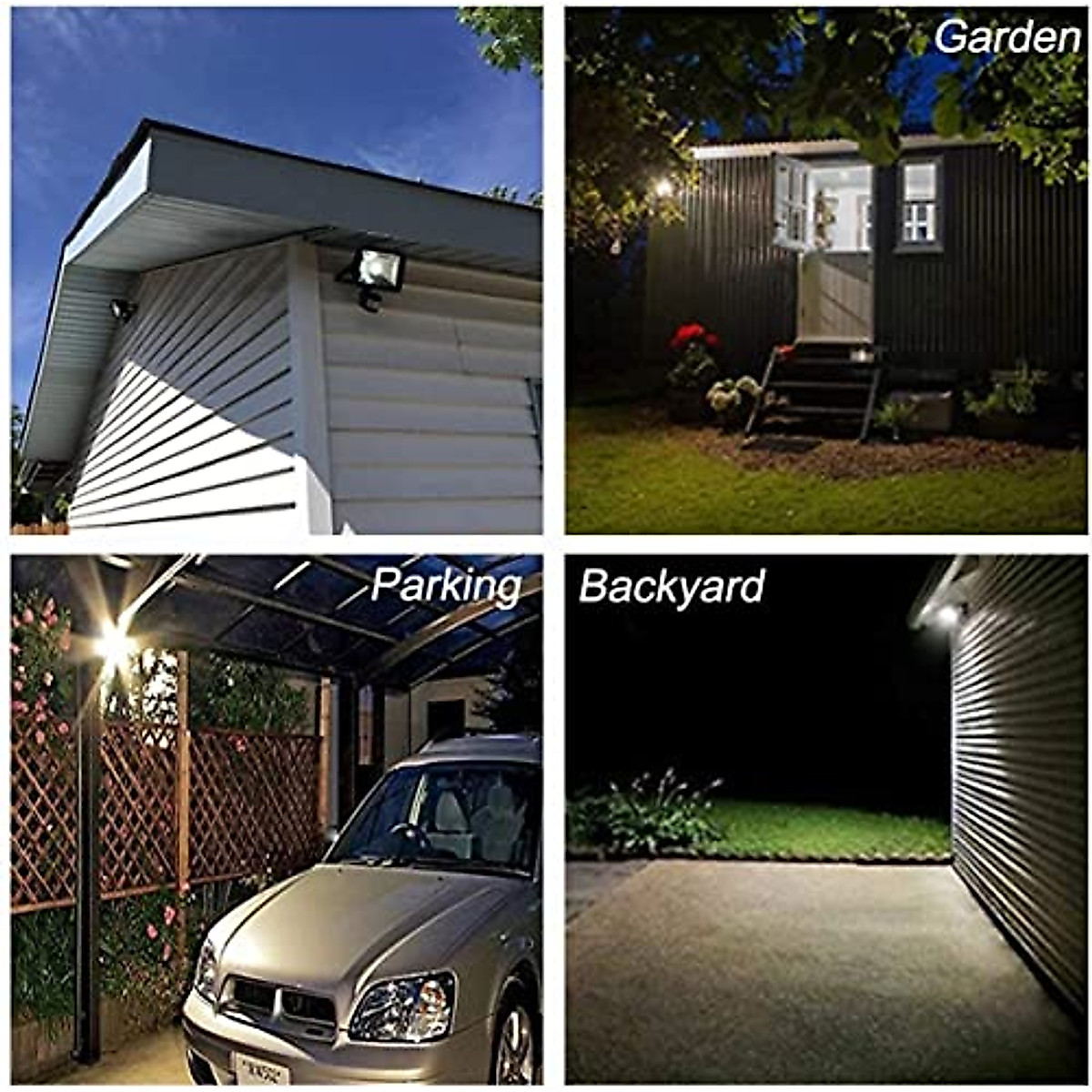 HANNAHONG 10W LED Motion Sensor Flood Light Plug in,PIR Induction Lamp,Dusk to Dawn Outdoor Auto ON/Off Spot,Security,Work Light,6500K Daylight,IP66 Waterproof,for Garage Yard Patio Porch Lighting