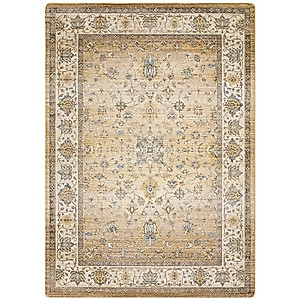 BEIMO 6x9 Area Rugs for Living Room Bedroom, Machine Washable Print Soft Floor Cover, Vintage Stain Resistant Aesthetic Apricot Carpet, Medium Pile Mat with Non Slip Rubber Backing