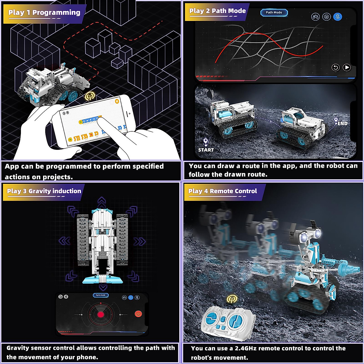 Suplanet STEM Robot for Kids Ages 8-14, 5-in-1 Remote Control and APP Programmable Robot Toys - 720 Pcs DIY Building Science Educational Kit, Building Block Birthday Gift for Teen Boys Girls