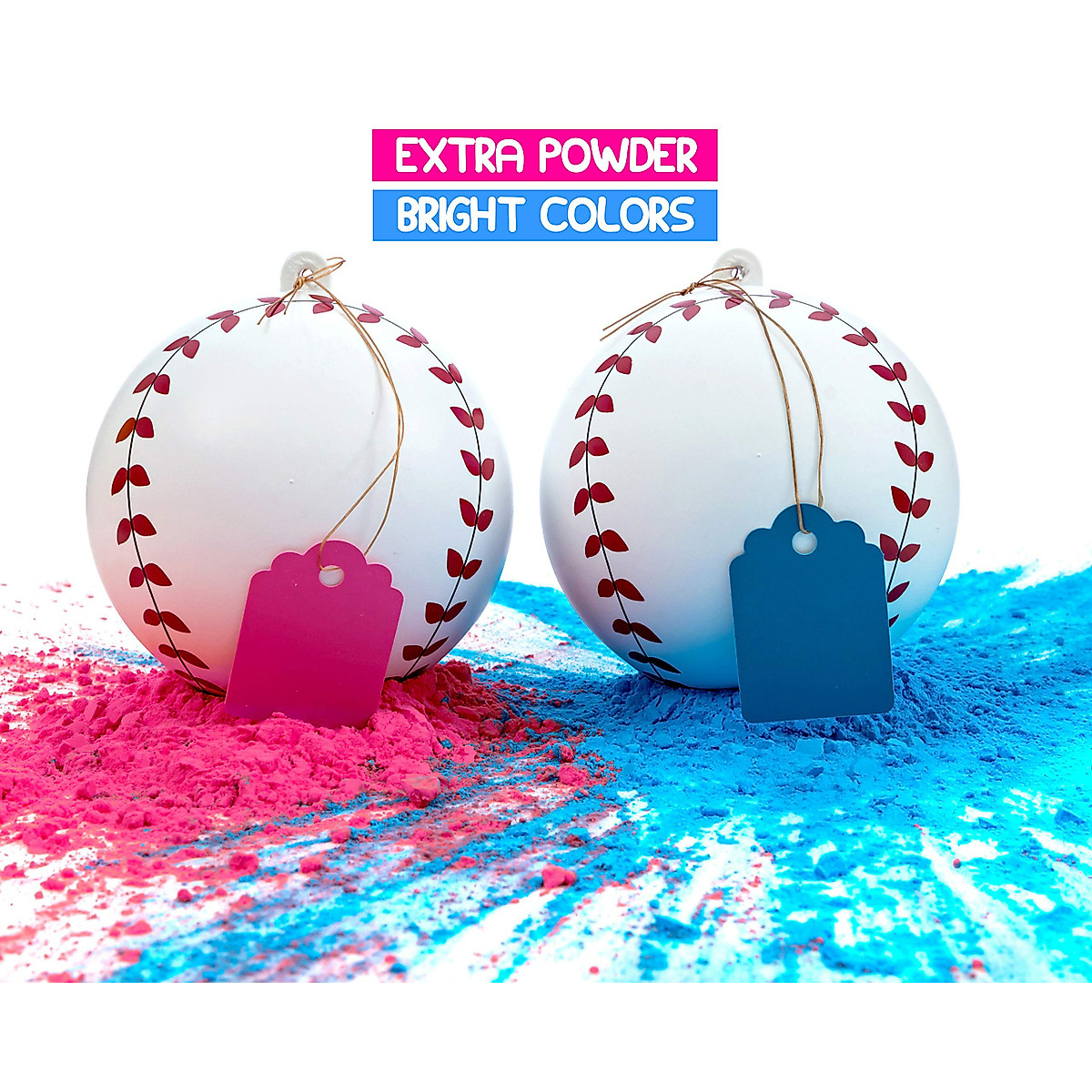 Gender Reveal Baseball Set - (1 Blue Ball, 1 Pink Ball) Exploding with Powder - Best Idea for Boy or Girl Baby Revealing Party Cute Gender Reveal Ideas Explosive Gender Ball Decorations