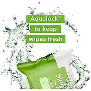 Simple Kind to Skin Facial Wipes Gentle and Effective Makeup Remover Cleansing Free from color and dye artificial perfume and harsh chemicals, 25 Count (Pack of 2)