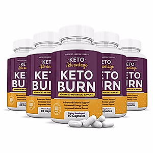 (5 Pack) Keto Advantage Keto Burn Pills Includes Apple Cider Vinegar goBHB Exogenous Ketones Advanced Ketogenic Supplement Ketosis Support for Men Women 300 Capsules