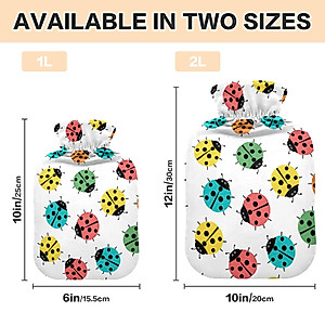 Animal Ladybug Hot Water Bottle with Cover 1L Small Hot Water Bag for Pain Relief Cramps BAP Free